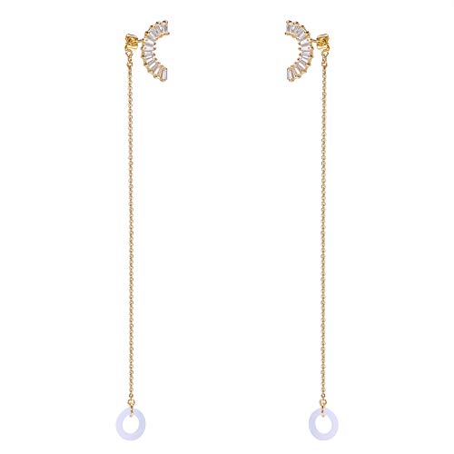 AoedeJ Anti-Lost Holder Earrings for AirPods 14K Gold Plated Dangle Earring Wireless Earphone Holder Strap Compatible with AirPods Pro 1 & 2 (Ear Stud-2)