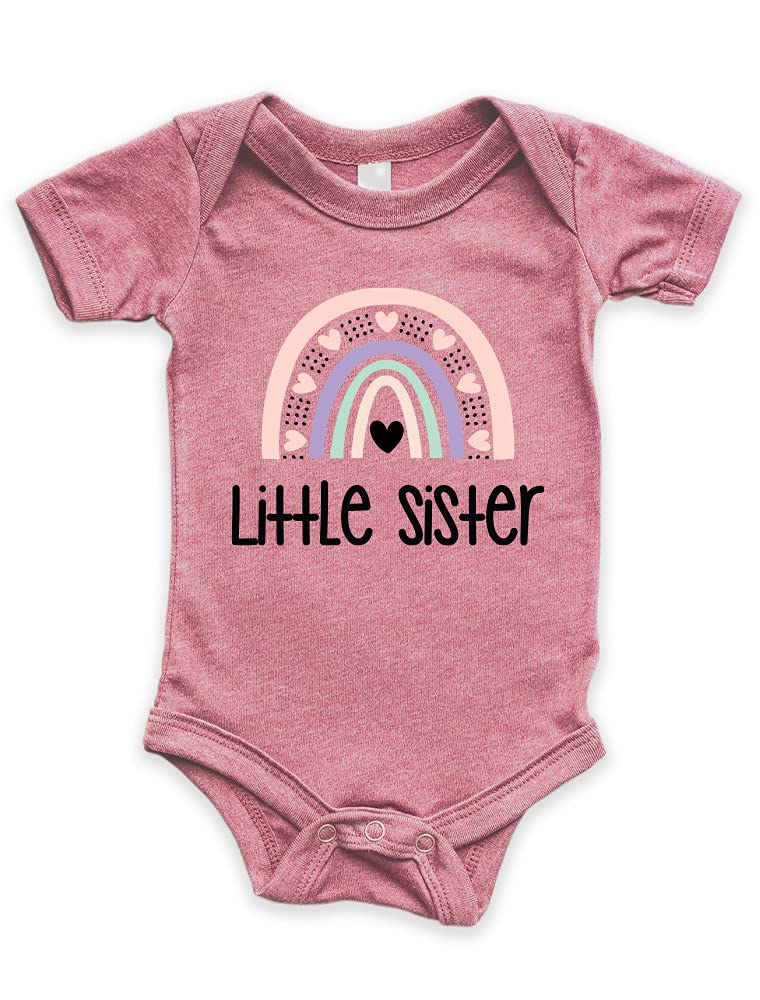 Teeny Fox Rainbow Big Little Sis Shirts Sister Set Gift For Sibling Matching Outfits