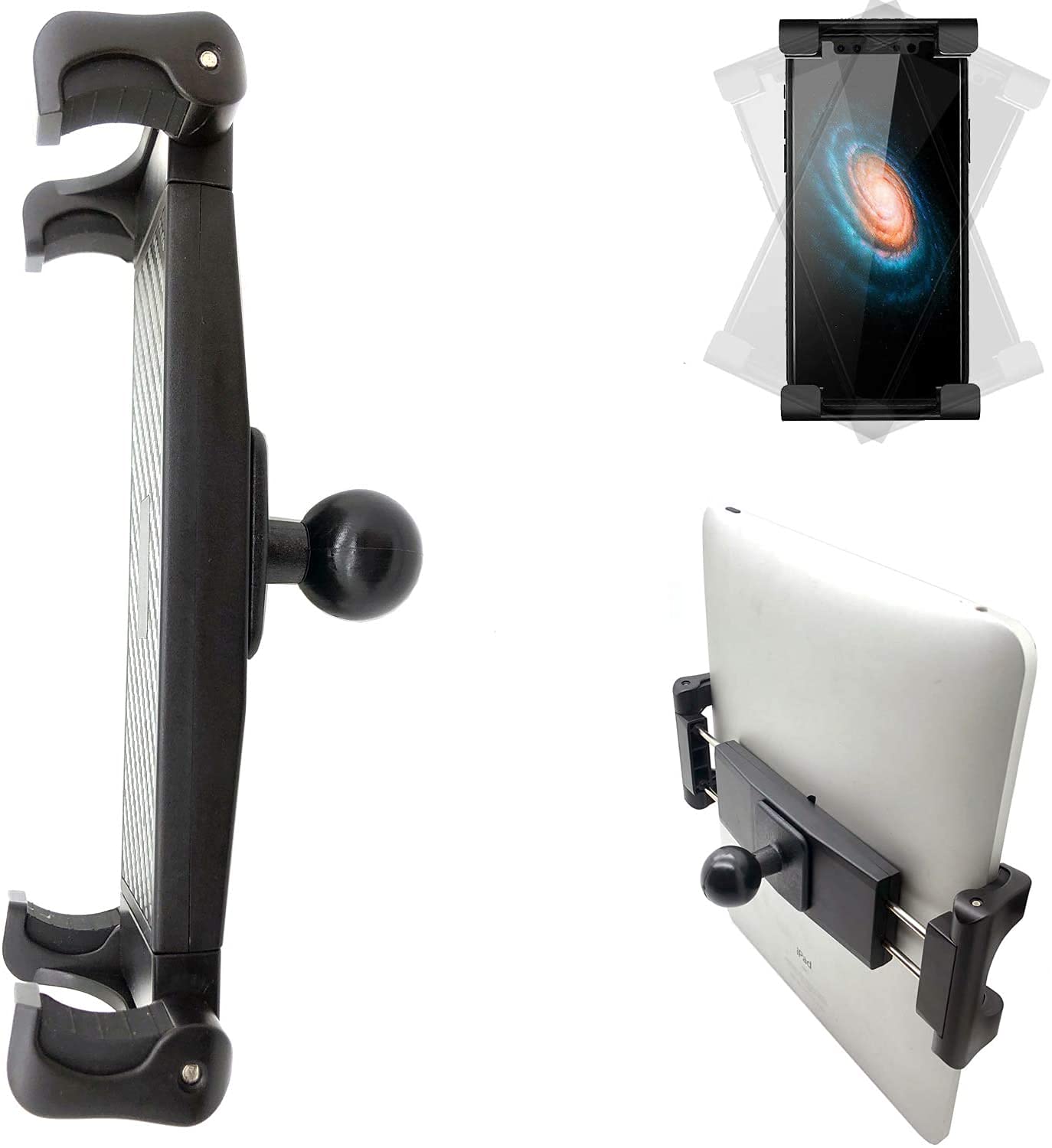LycoGear Universal Smartphone Tablet Holder w/1" Rubber Coating Ball for All iPad Pro Air Mini iPhone MAX Pro Galaxy Tab (Compatible with Ram, Arkon Robust Mount & All 1 inch Socket System)