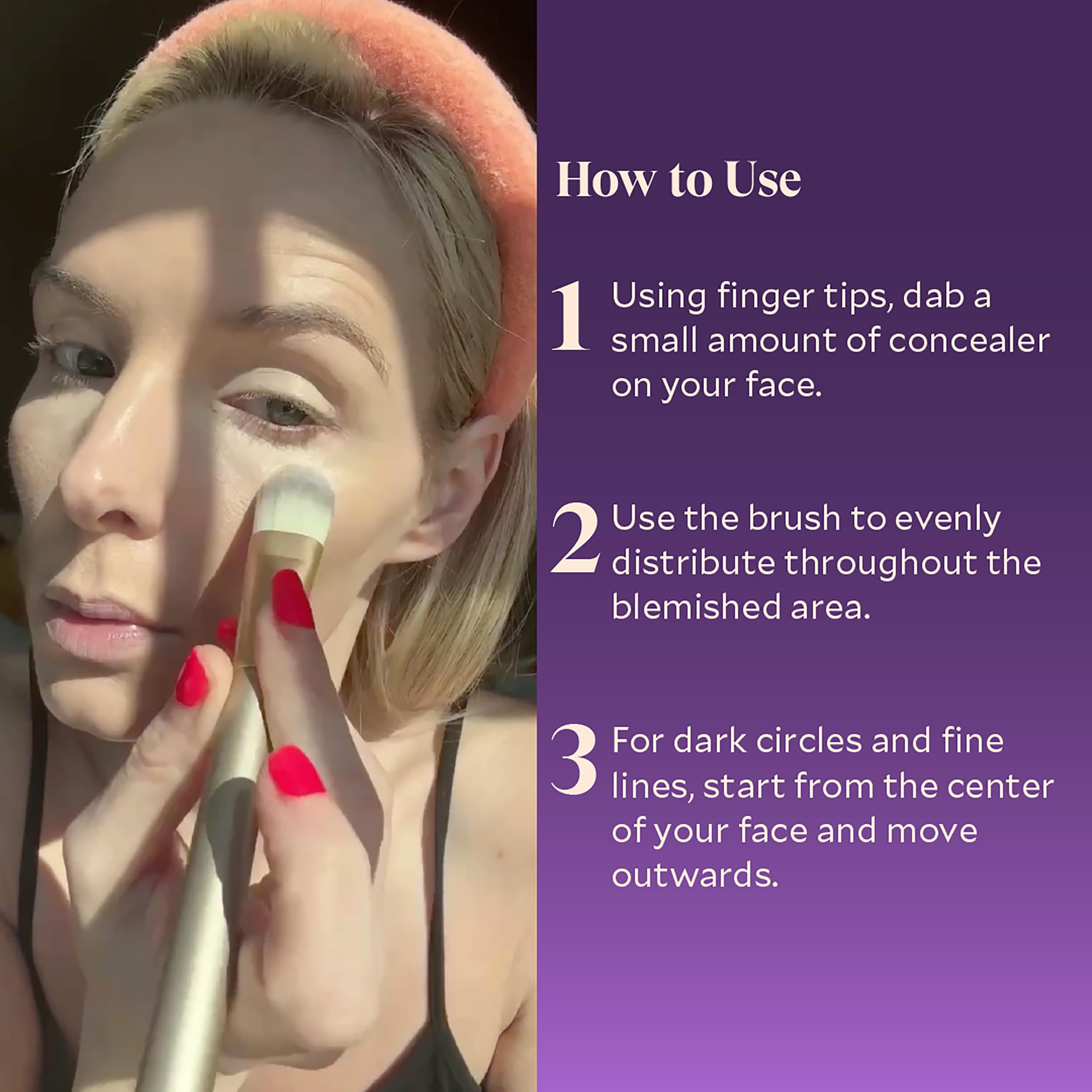 Fièra Concealer & Foundation Brush - Expert Tool for Cream & Liquid Makeup - Seamless, Even Application - Lightweight & Easy to Clean - Perfect for Use with Fièra Luxury Concealer