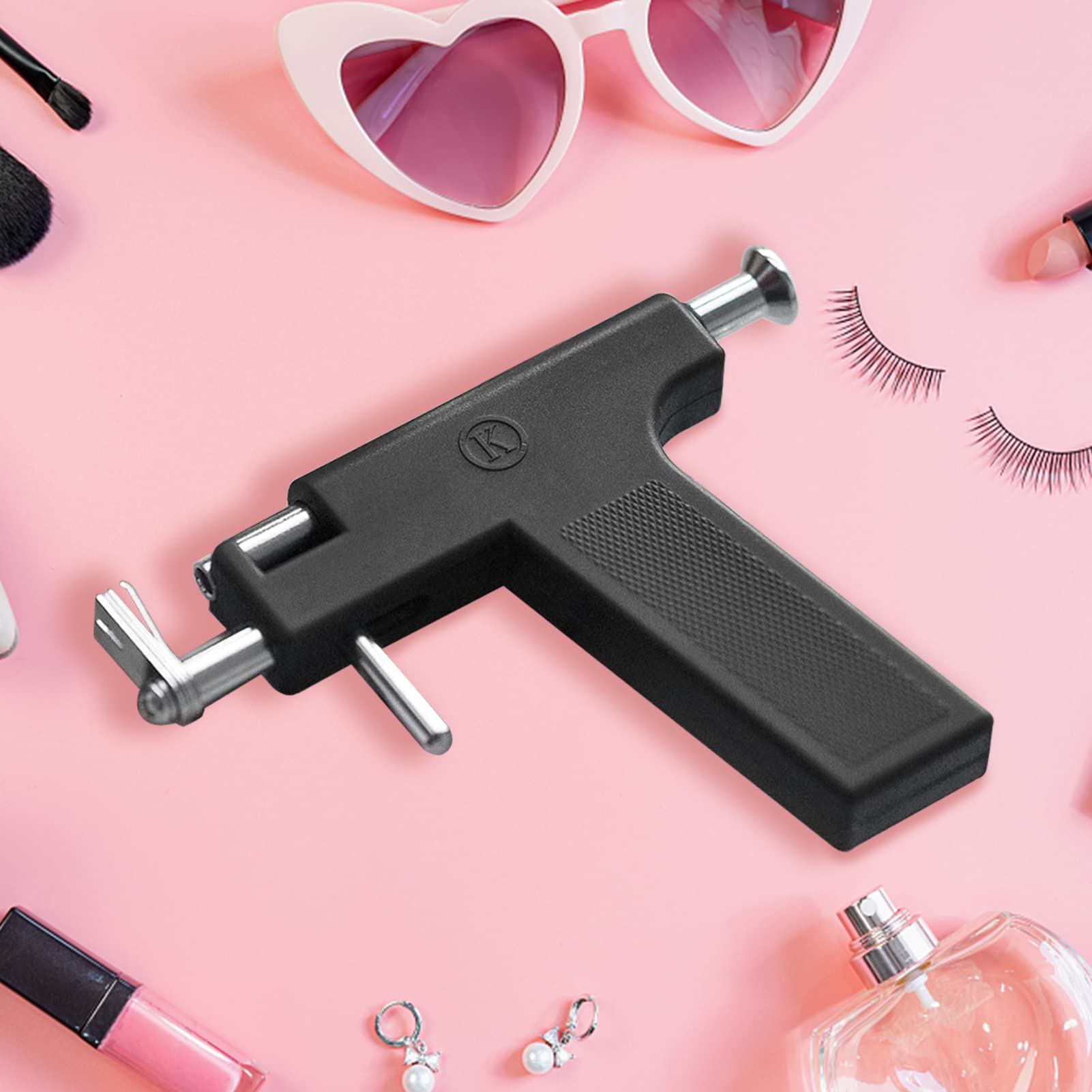 YASPIT Ear Piercing Gun Kit,Ear Nose Navel Body Hole Piercing Machine, Professional Tool For Salon Home Use (Black)