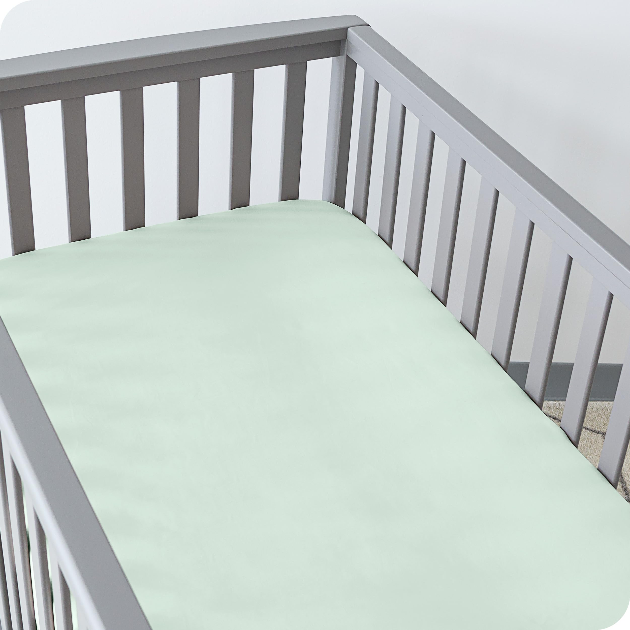 Bare Home 3-Pack Fitted Crib Sheet - Premium 1800 Ultra-Soft Microfiber - Breathable - Baby Sheet - for Boys & Girls - Fits Standard Crib and Toddler Mattresses (Crib, Morning Sun/Spring Mint/White)