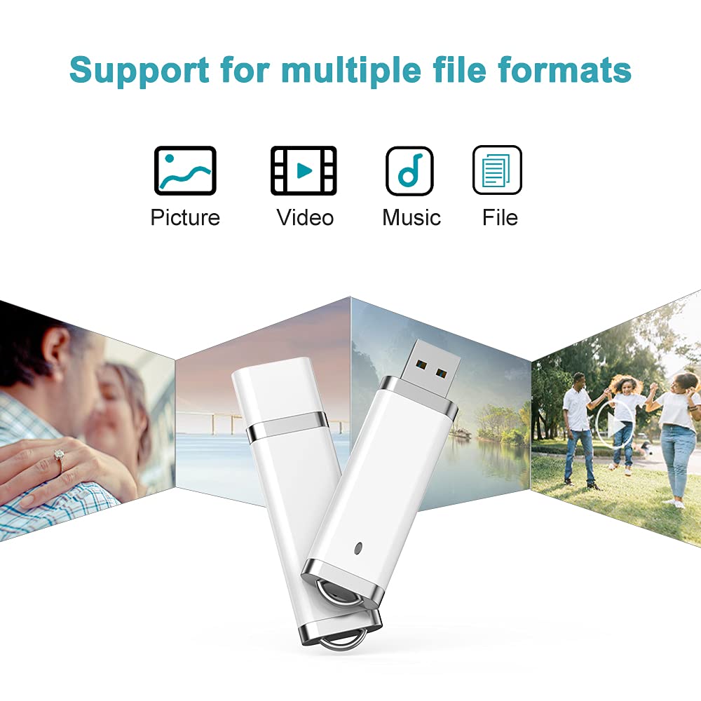KEXIN 500 Pack 4GB Flash Drive USB Flash Drive 4G Thumb Drive Pen Drive Memory Stick Design in Snapcap White