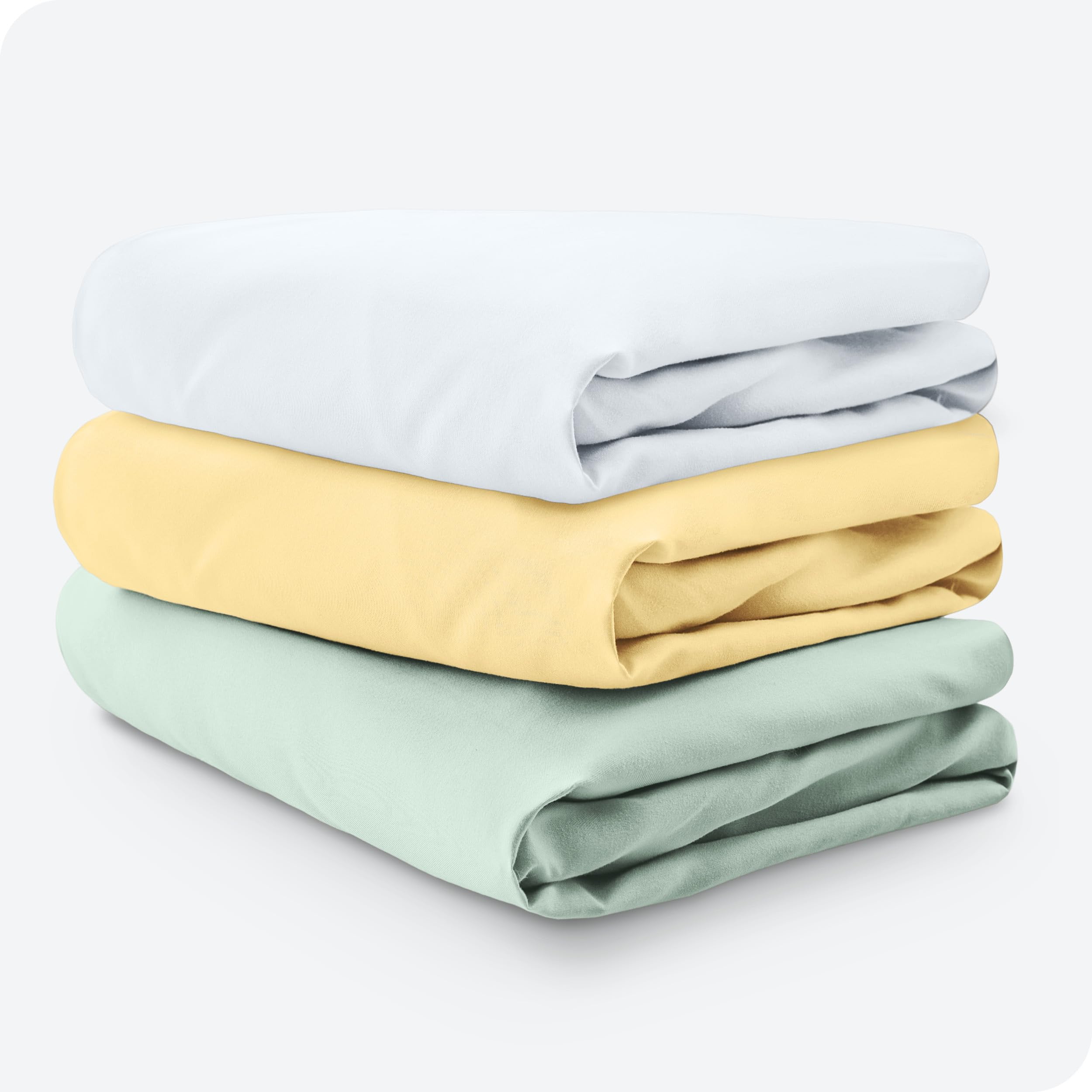 Bare Home 3-Pack Fitted Crib Sheet - Premium 1800 Ultra-Soft Microfiber - Breathable - Baby Sheet - for Boys & Girls - Fits Standard Crib and Toddler Mattresses (Crib, Morning Sun/Spring Mint/White)