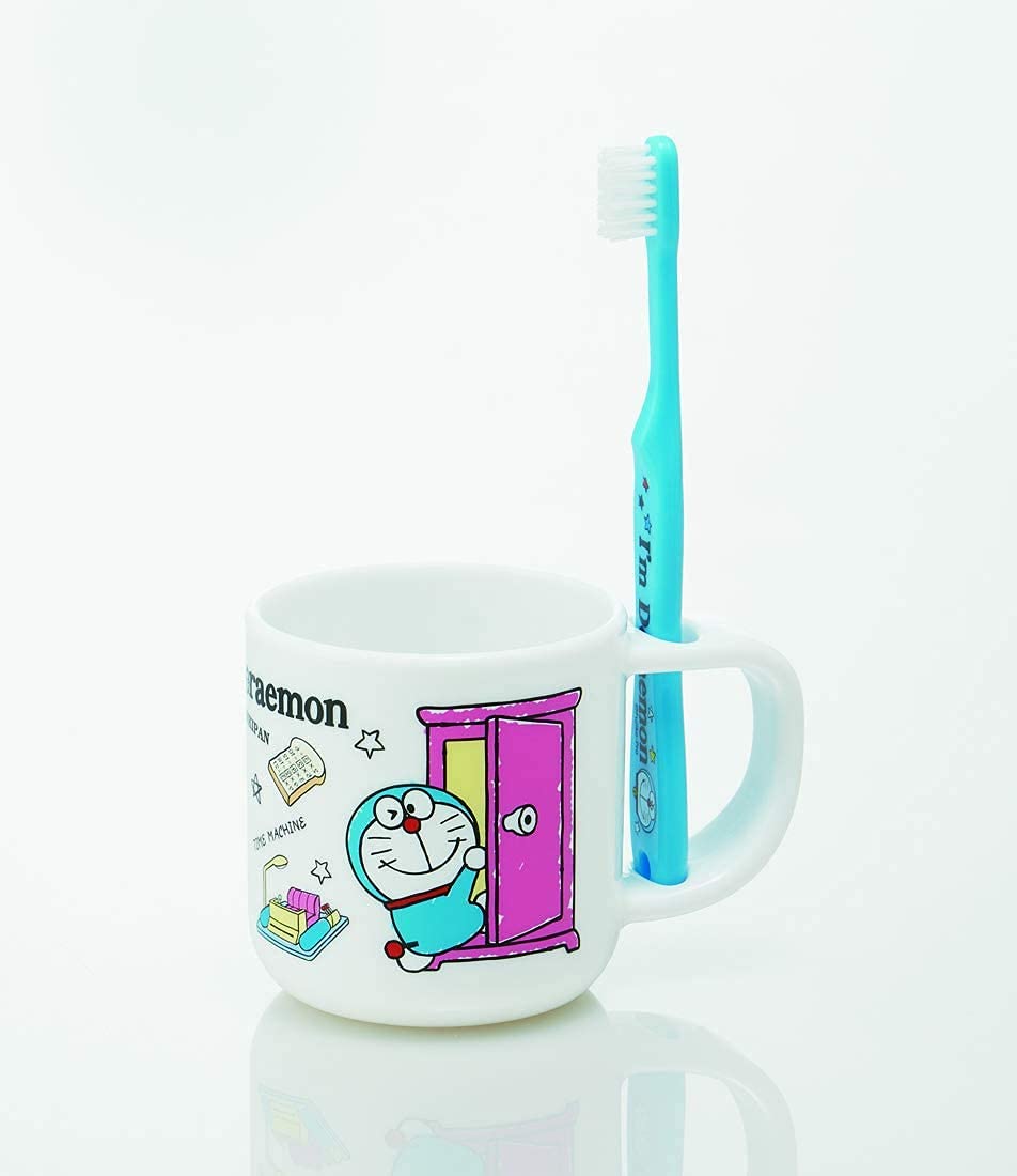 Japan Skater Toothbrush Set Cup with Stand 3-5 Years Old I'm Doraemon Secret Tool Doraemon 180ml 14.5cm KTB5 Import
