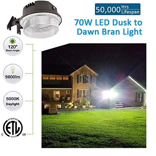 SZGMJIA 1pk Dusk to Dawn 70w LED Barn Light and 2pk Dusk to Dawn 50w LED Barn Lights