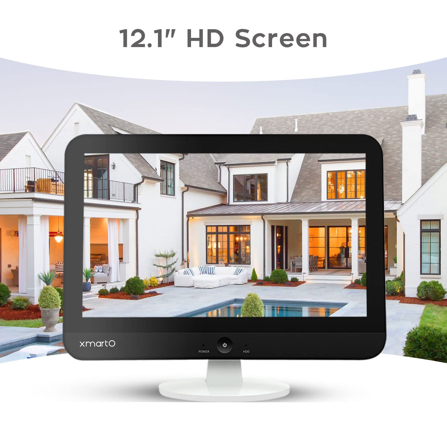 XMARTO 10CH H.265+ 4K Ultra HD Network Digital Video Recorder NVR with 12.1" HD Screen (Dual WiFi Inside, Long Range WiFi, G3 Auto WiFi Relay, SATA HDD and Cloud Storage)
