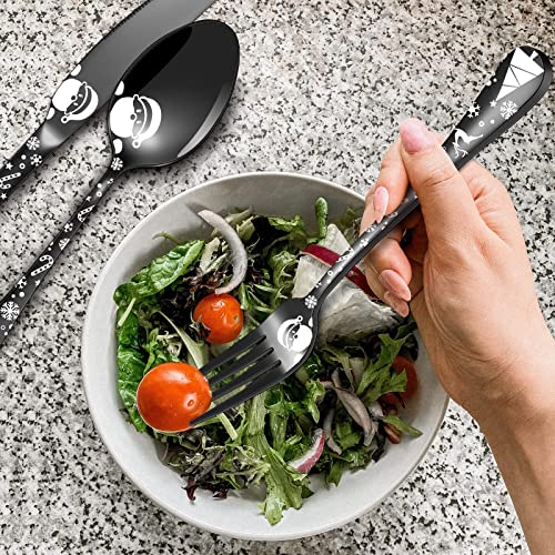 24-Piece Silverware Set Service for 6 with holder,Premium Stainless Steel Cutlery Set,Home Kitchen Restaurant Utensils,Knives Spoon and Fork Set, Mirror Polished,Dishwasher Safe.(Mirror pattern)
