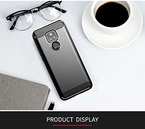 yuanming Compatible with Moto G Play 2021 Case,with HD Screen Protector,Shock-Absorption Flexible TPU Bumper Cove Soft Rubber Protective Case for Motorola Moto G Play 2021 (Black Brushed TPU)