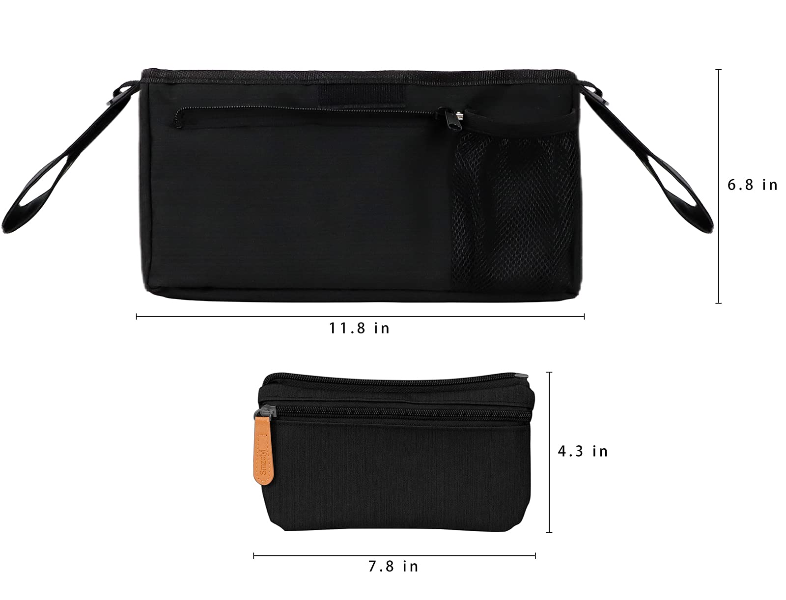 Universal Stroller Organizer with Insulated Cup Holders - Detachable Phone Bag & Adjustable Strap, Stroller Accessories for Carrying Diaper, iPhone, Toys & Snacks, Fits All Baby Stroller Models.