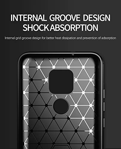 yuanming Compatible with Moto G Play 2021 Case,with HD Screen Protector,Shock-Absorption Flexible TPU Bumper Cove Soft Rubber Protective Case for Motorola Moto G Play 2021 (Black Brushed TPU)