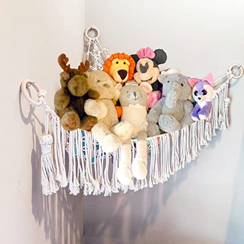 Stuffed Animal Hammock,Toy Net Hammock for Stuffed Animals is Suitable Kids or Childrens Bedroom Room Wall Storage Organizer or Décor (Small)