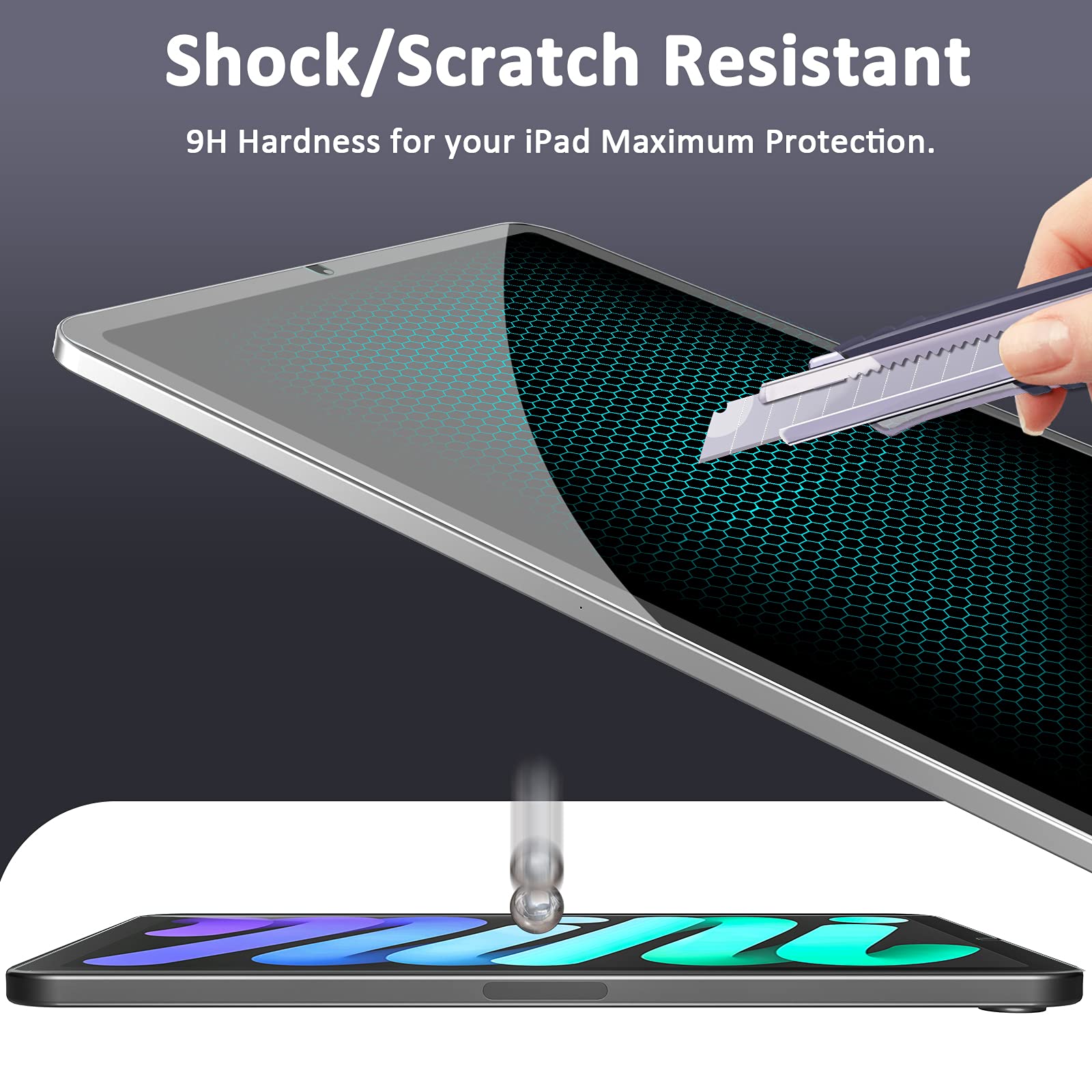 Ambison [2 Pack Matte Glass Screen Protector Compatible with Samsung Galaxy Tab S9/S9 fe (11 inch 2023 Released), Anti-Glare & Fingerprints/Tempered Glass/Bubble Free, Tablet S9/S9 fe Model