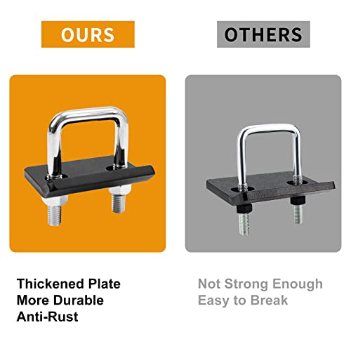 Hitch Lock Set Keyed Alike, 5/8" Dia Locking Hitch Pin Fits Class III, IV, V Receivers, Anti-Rattle Hitch Tightener for 1.25" and 2" Hitches, 1/4" Dia Trailer Coupler Lock for Tow Boat RV Truck