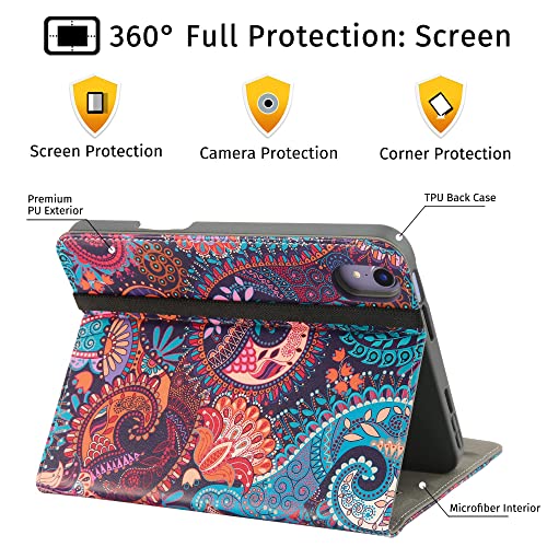 iPad Mini 6 Case with Pencil Holder 8.3 inch 2021, Support 2nd Gen Apple Pencil Charging, Premium PU Leather Smart Cover, Auto Wake/Sleep, Shockproof Protective iPad Mini 6th Generation Case