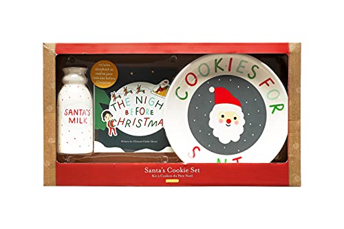 Kate & Milo Cookies for Santa Christmas Cookie and Milk Set and The Night Before Christmas Board Holiday Book Set, Baby and Toddler Set