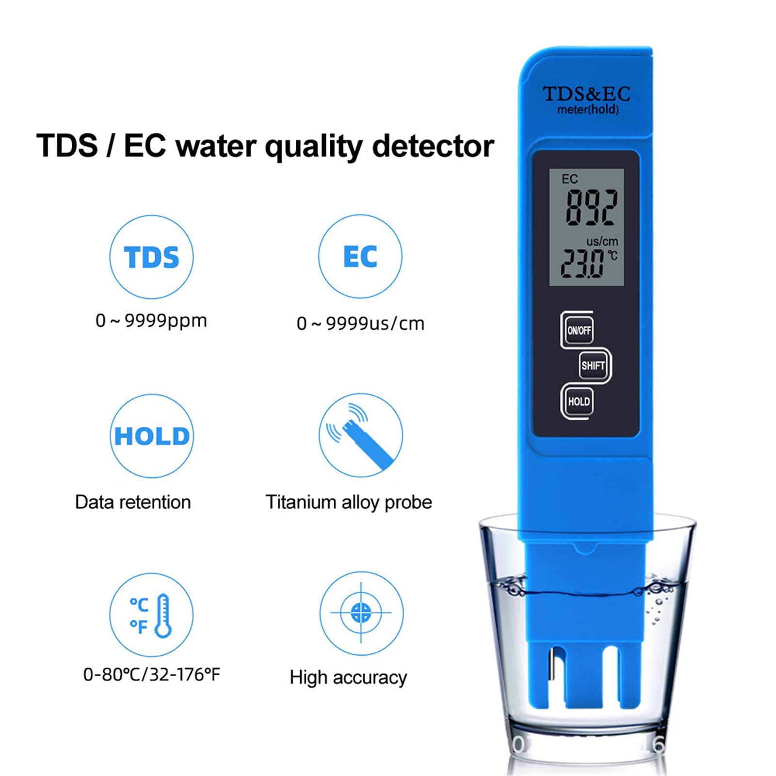 Cywhrvzsf PH Meter, TDS Meter, 3-in-1 Soil Moisture Meter, 0.01PH High Accuracy Digital Tester Pen,TDS&EC Temperature Meter,for Household Drinking, Aquarium and Swimming Pool,Pack of 3, Cywhrvzsf-01