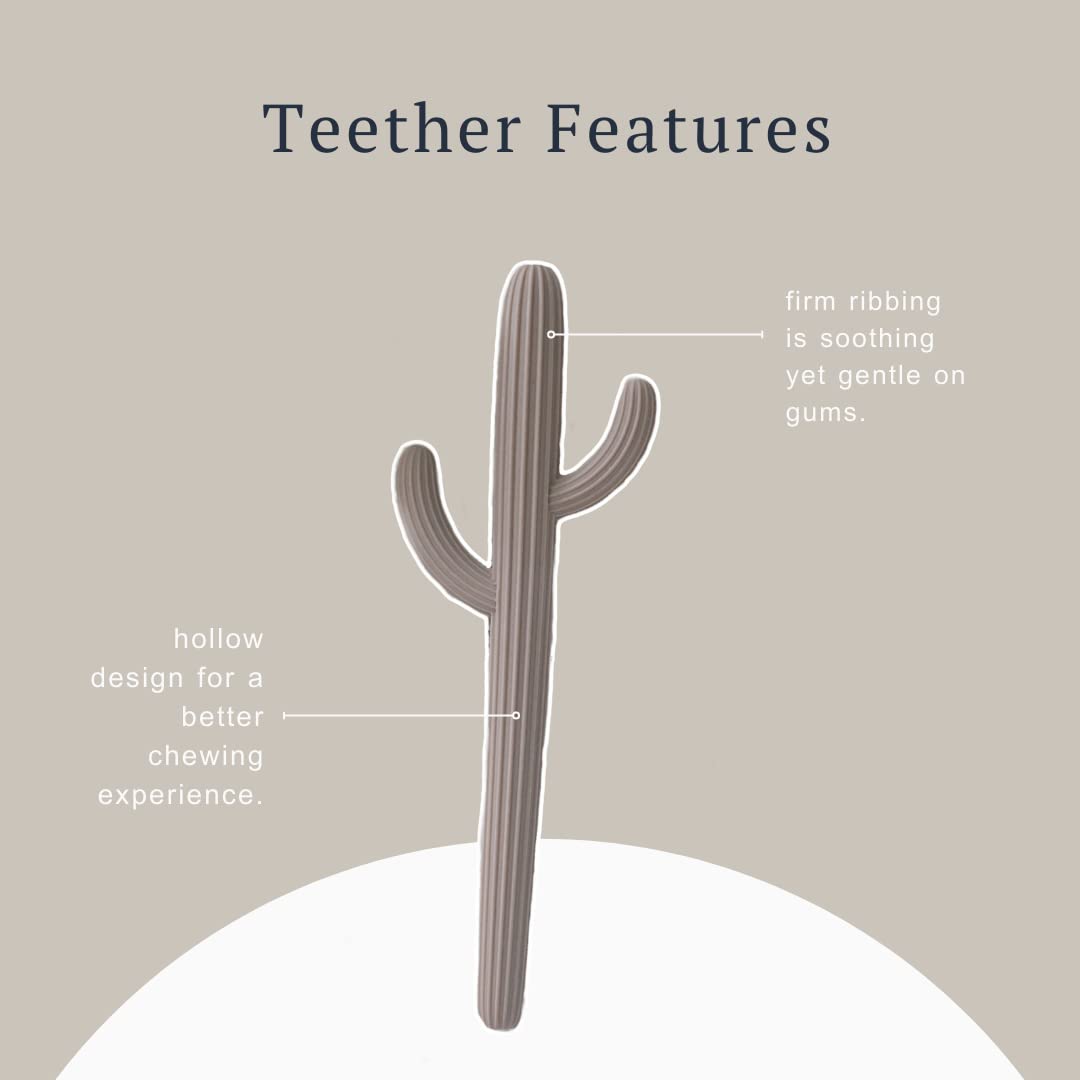 Hollow Teething Tube, Silicone teether, Ages 0+ BPA Free with Cleaning Brush, Teething Straws for Babies, freezable Baby teether, Teething Sticks for Babies(1 Pack) (Sahara) Wolf+Sheep