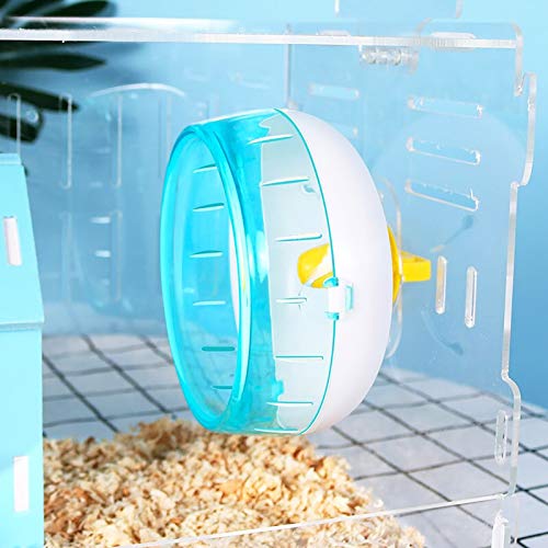 5.5 inch Silent Hamster Exercise Wheels -- Premium PP Material, Quiet Large Spinner Running Wheel for Hamsters Gerbils Mice and Other Small Animals(Blue)