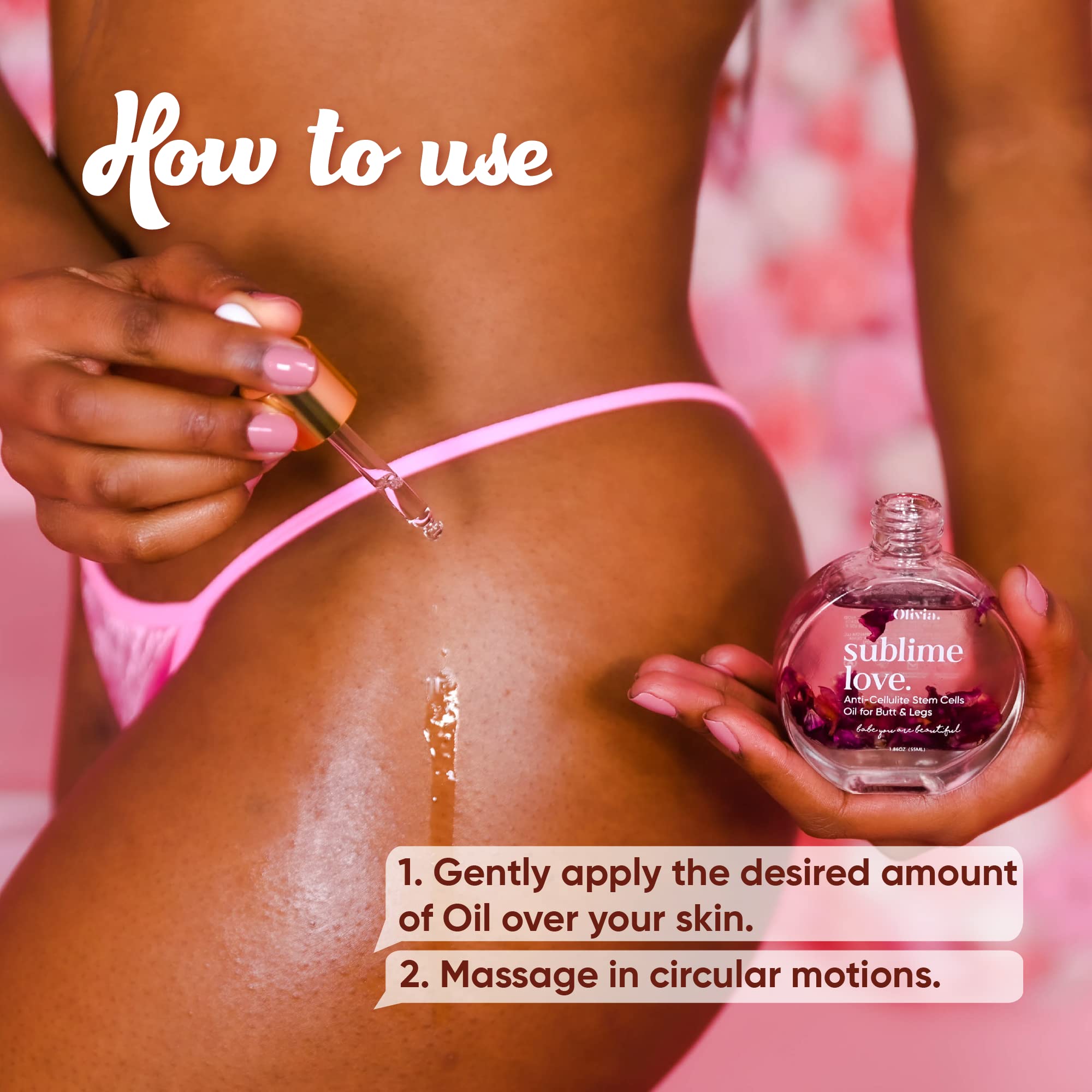 Olivia Buttocks & Legs Nourishing Sublime Love Oil - Moisturizing Body Oil for Dry, Non-Greasy Skin Care, Softens, Hydrates.1.8 Fl Oz
