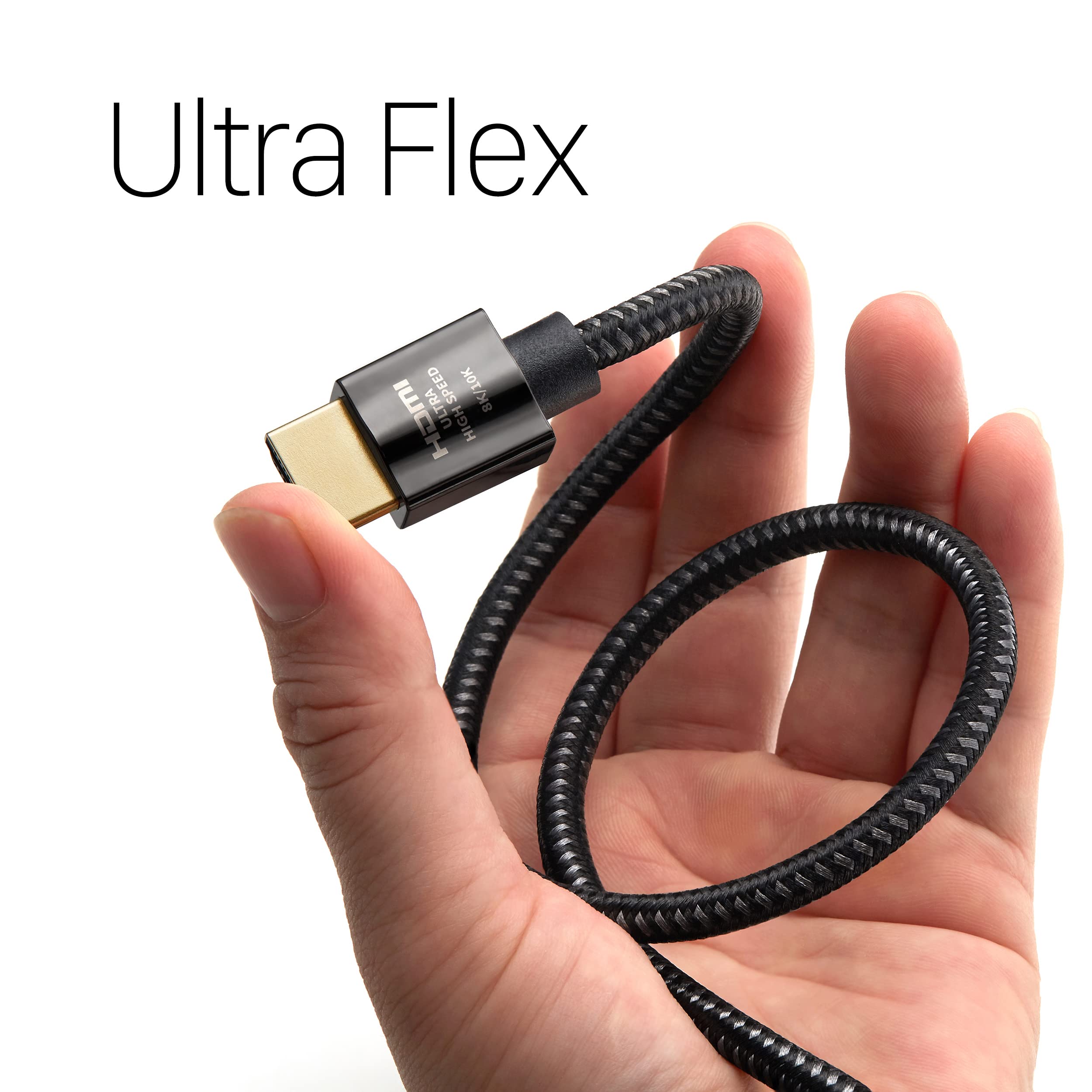 Zeskit X-Tech 48Gbps Ultra High Speed HDMI Cable 8ft, 8K60 4K120 144Hz eARC HDR HDCP 2.2 2.3 Compatible with Dolby Vision Apple TV 4K Roku Sony LG Samsung Xbox Series X RTX 3080 PS4 PS5
