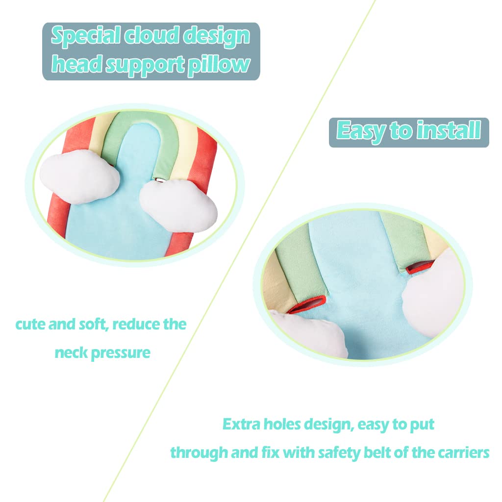 vocheer Baby Stroller Cushion, Convertible Car Seats Insert Soft Baby Stroller Liner Pram Head and Body Support Pillow for Newborn, Red Rainbow