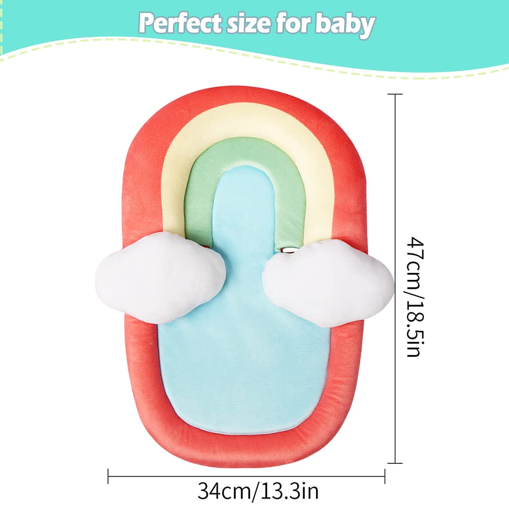 vocheer Baby Stroller Cushion, Convertible Car Seats Insert Soft Baby Stroller Liner Pram Head and Body Support Pillow for Newborn, Red Rainbow