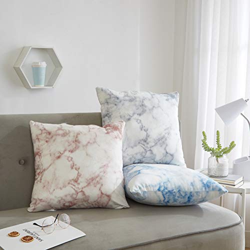 pop shop Marble Mink Pillow, 18"x18", Grey