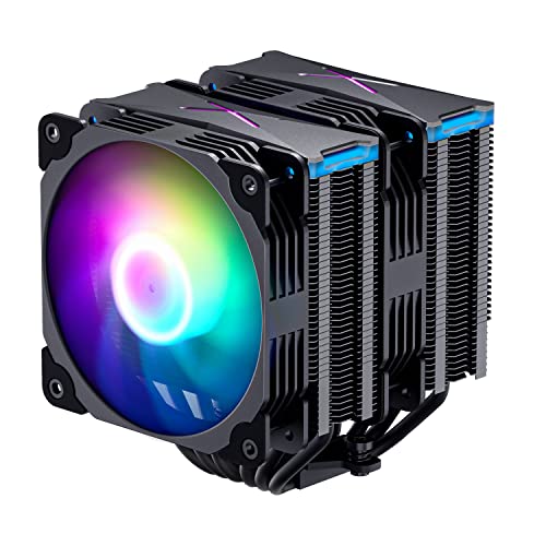 Vetroo U6PRO Dual Tower CPU Cooler - 220W TDP, 6 Heatpipes, Top ARGB Lighting, 130mm ARGB & PWM Fan - Compatible with Intel LGA 1851/1700/1200/115X & AMD AM5/AM4