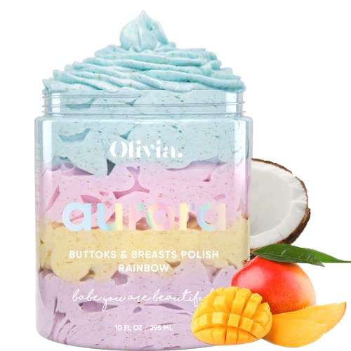 Olivia Beauty Exfoliating Body Scrub for Women - Buttocks & Breasts, All Natural Moisturizing Formula to Smooth, Exfoliate, and Restore Dry, Sensitive Skin - Provides Lasting Care and Pure Grace 10 Oz