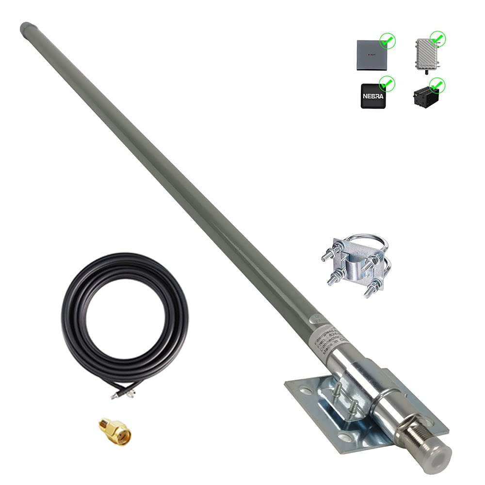915Mhz HNT Bobcat Miner Antenna,Omni-Directional,10dbi 35inch.Waterproof, 3 Meters RG58,RP-SMA Adapter