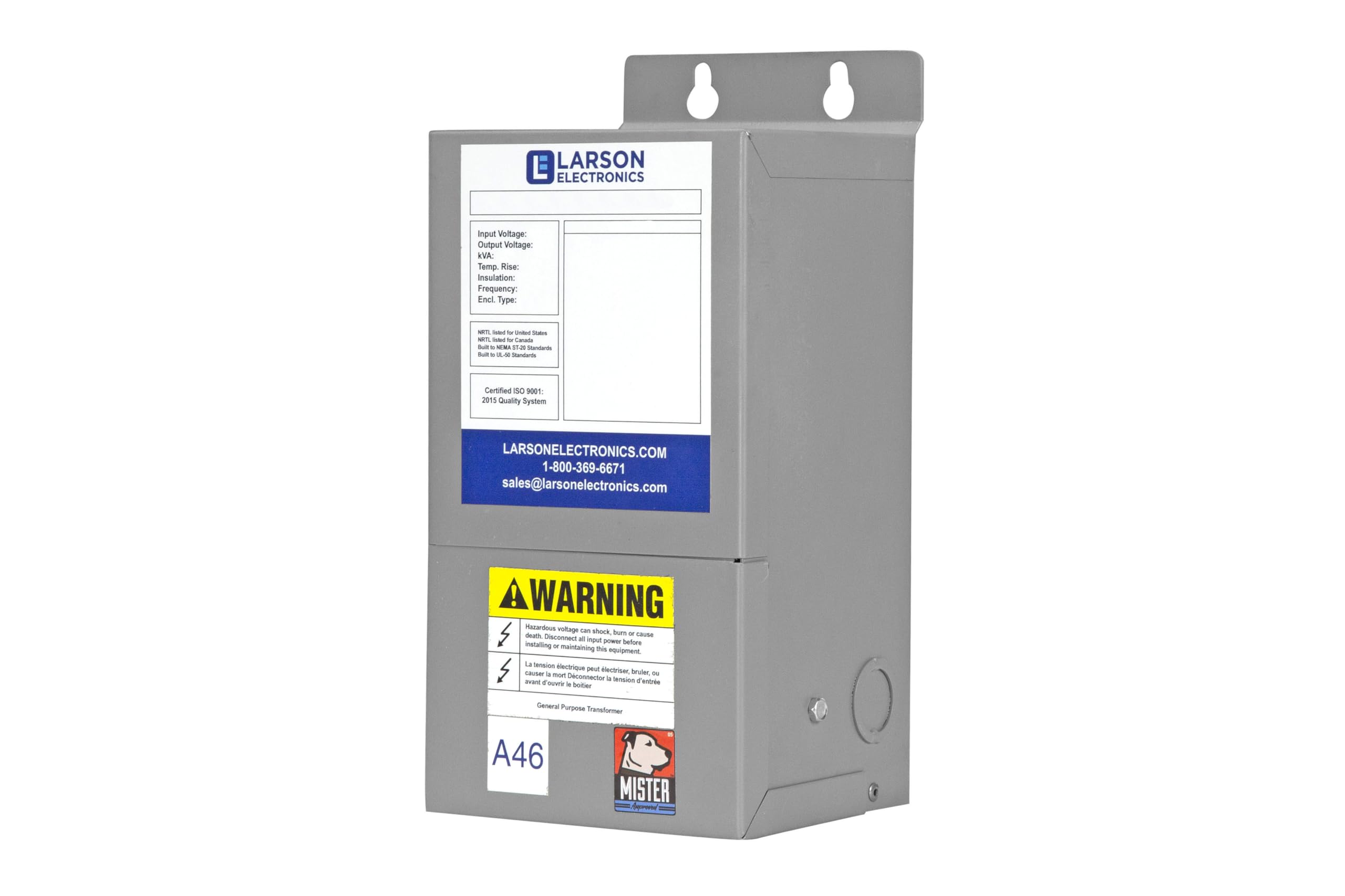 1 Phase Buck and Boost Step-Up Transformer - 208V Primary - 240V Secondary at 46.8 Amps - 50/60Hz