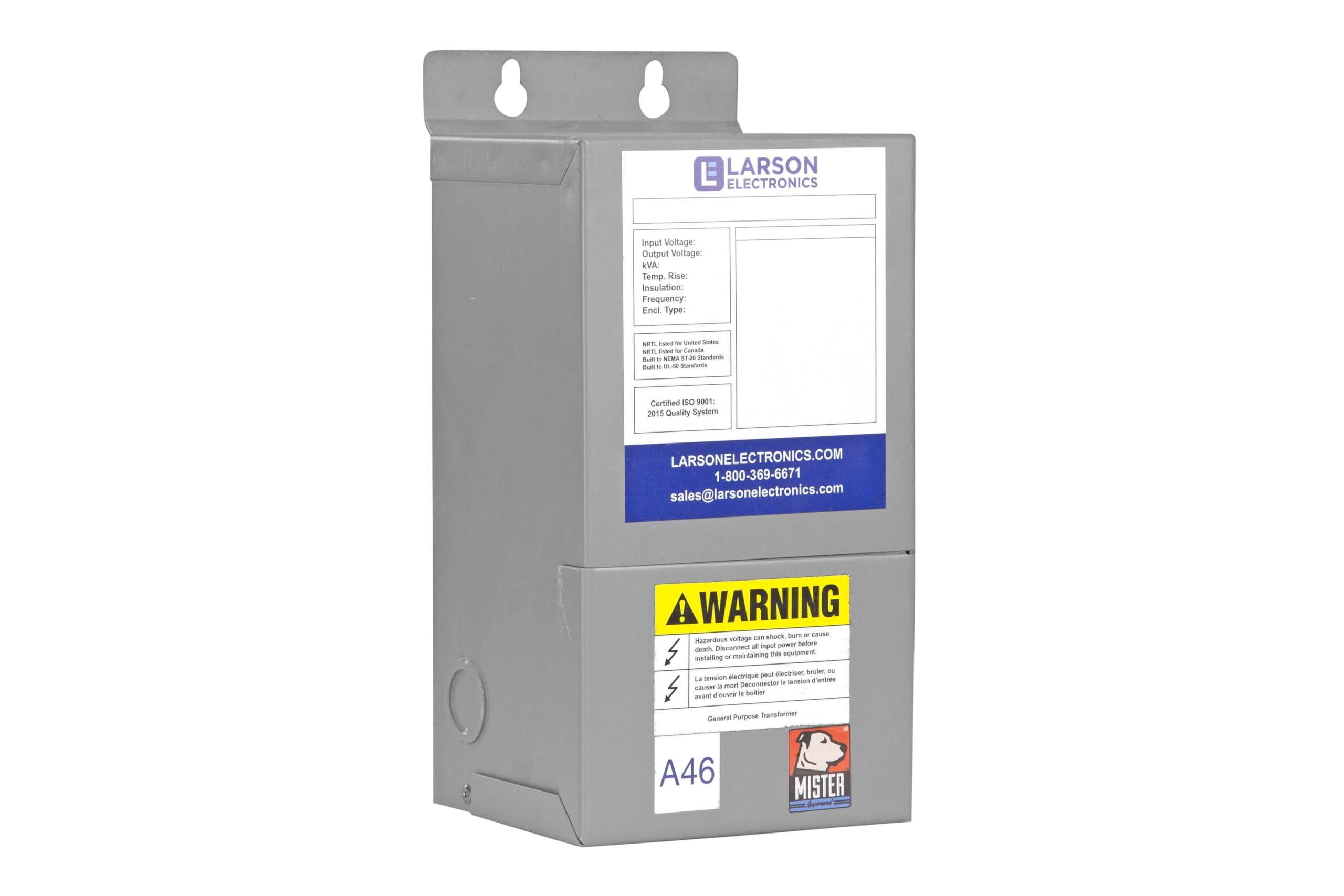 1 Phase Buck and Boost Step-Up Transformer - 208V Primary - 240V Secondary at 46.8 Amps - 50/60Hz