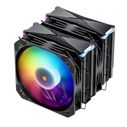 Vetroo U6PRO Dual Tower CPU Cooler - 220W TDP, 6 Heatpipes, Top ARGB Lighting, 130mm ARGB & PWM Fan - Compatible with Intel LGA 1851/1700/1200/115X & AMD AM5/AM4