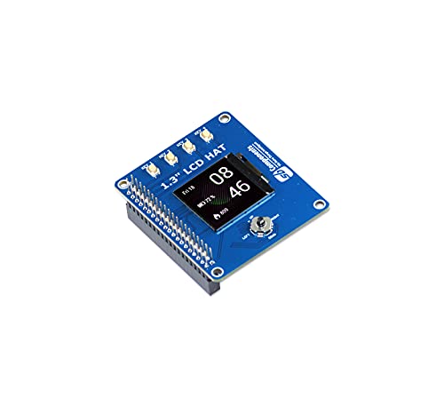 1.3inch LCD HAT for Raspberry Pi 4B/3B+/3B/2B/B+/A+/Zero and Zero W, 1.3" LCD Display, 240x240 Resolution, 65K RGB Colours Expansion Display Module for Raspberry Pi