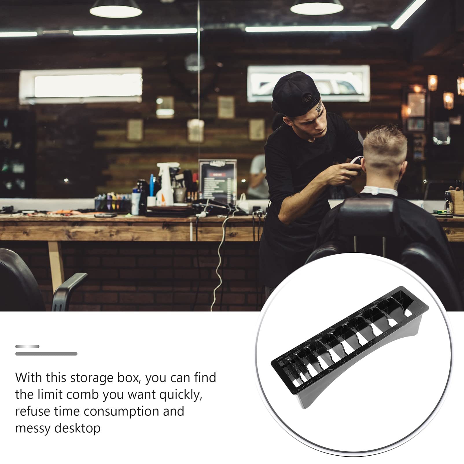 Clipper Guard Tray Plastic Blades Organizer Barber Guide Comb Storage Box Clipper Holder Hair Tools Organizer Table Storage Tray For Hair Clipper Comb 2Pcs Guide Comb Storage Case