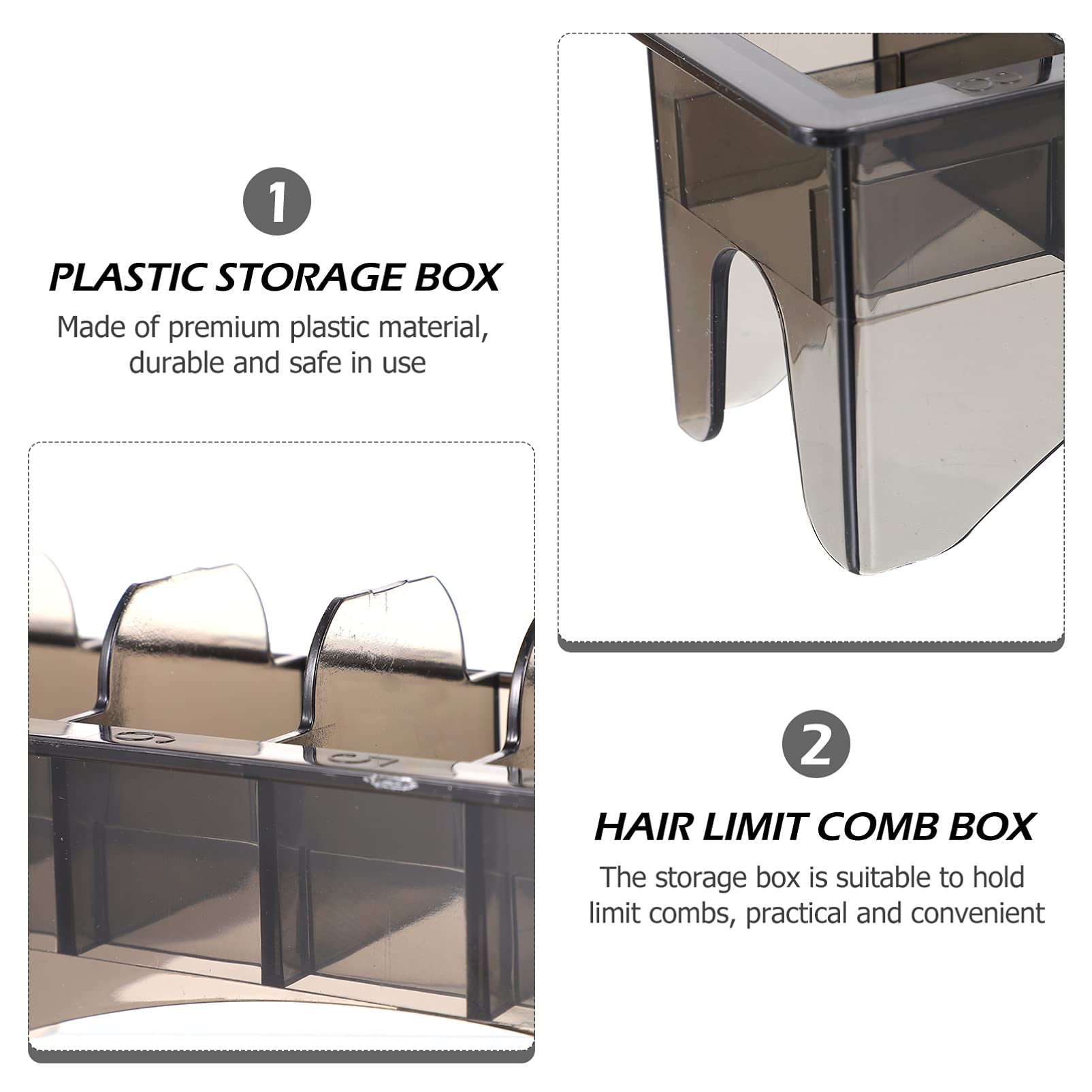 Clipper Guard Tray Plastic Blades Organizer Barber Guide Comb Storage Box Clipper Holder Hair Tools Organizer Table Storage Tray For Hair Clipper Comb 2Pcs Guide Comb Storage Case