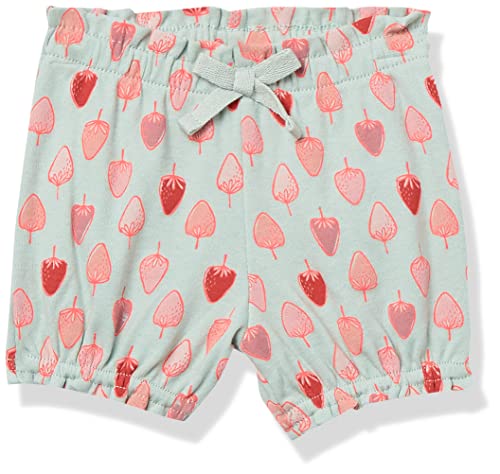 Amazon Essentials Baby Girls' Bloomer Shorts - Discontinued Colors, Pack of 4, Ecru/Mint Green Berry/Pink/Stripe, 12 Months