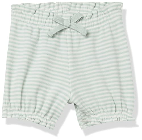 Amazon Essentials Baby Girls' Bloomer Shorts - Discontinued Colors, Pack of 4, Ecru/Mint Green Berry/Pink/Stripe, 12 Months