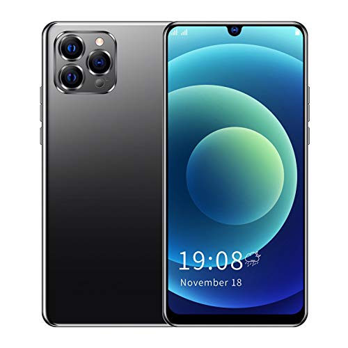 Dilwe1 i12 Pro MAX Unlocked Smartphone,6.7in HD Bang Screen Mobile,1+8G Dual Sim Cell Phone Support 128G Memory Card for Android 6.0 Black(US)