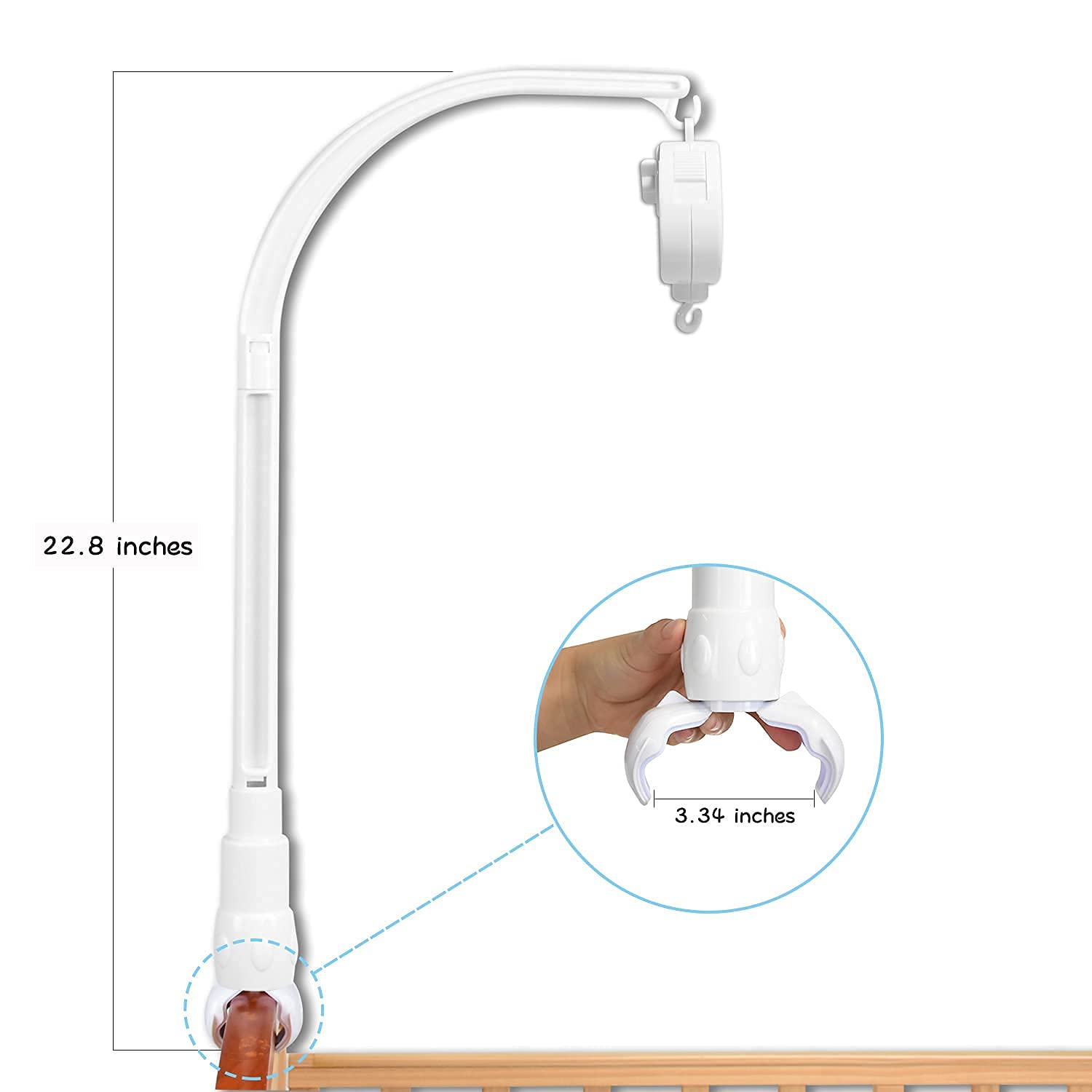 Baby Mobile arm with Music Mobile Motor,23 Inch Baby Mobile Holder for Crib,Musical Mobile arm for Crib