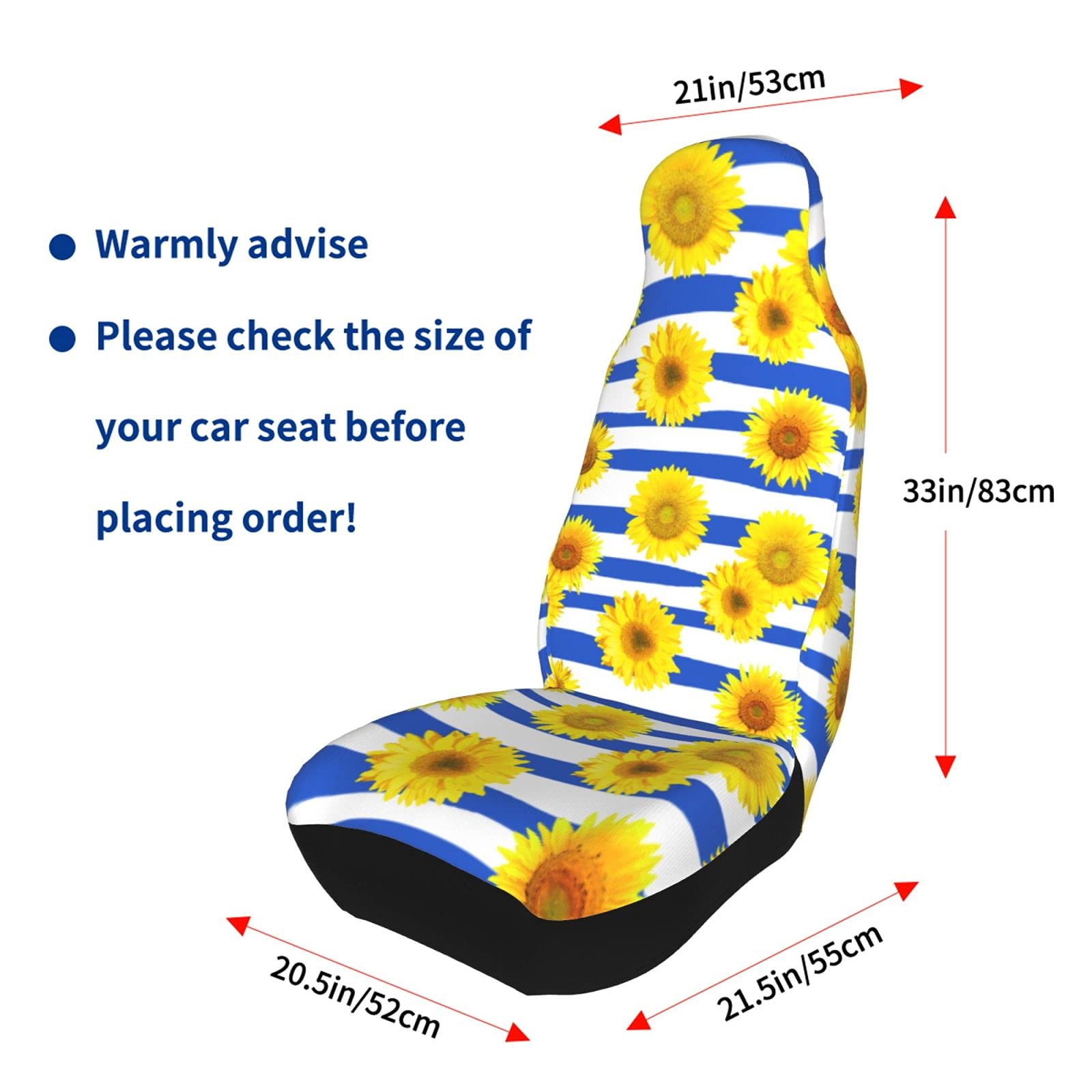 Docsckus 2 PCS Car Seat Covers Vehicle Cushion Protector, Auto Interior Accessories Universal Fit Most Car, Truck, SUV, or Van Sunflower