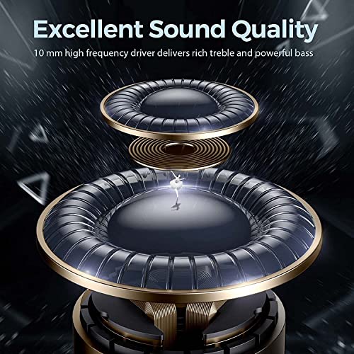 OneOdio True Wireless Earbuds, F2 Wireless Headphones,10mm Drivers with Deep Bass, 48H Playtime, Tiny Size Wireless Earbuds for Commute, Work, Workout, Running Grey