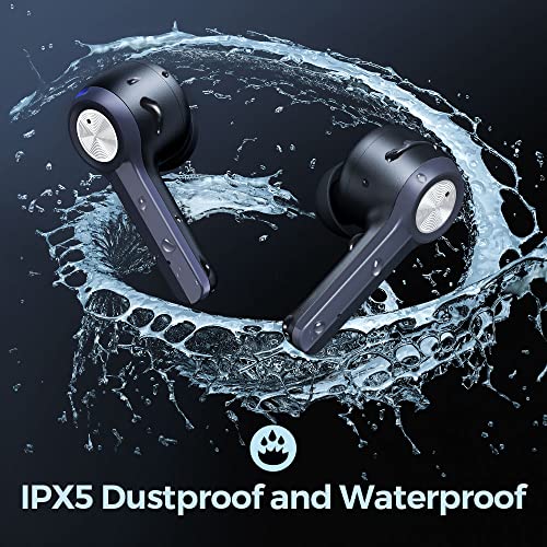 OneOdio True Wireless Earbuds, F2 Wireless Headphones,10mm Drivers with Deep Bass, 48H Playtime, Tiny Size Wireless Earbuds for Commute, Work, Workout, Running Grey