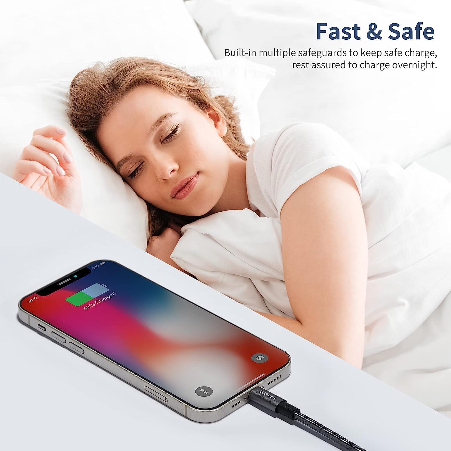 SUPVOL Charger [MFi Certified] 5FT USB A Charging Cable Nylon Braided High Speed Data Sync Transfer Cord
