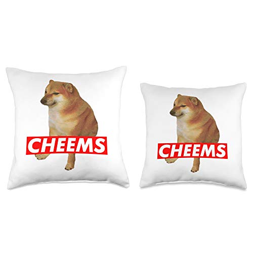 Doge Cheems Shiba Inu Meme Throw Pillow, 16x16, Multicolor