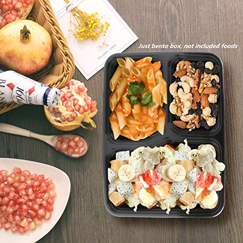 Pinshion 20 Pack Meal Prep Containers 3 Compartment Bento Box 1050ML/ 36 OZ Microwavable Food Containers with lids, Food Storage Containers, Durable Plastic Reusable Food Storage Containers