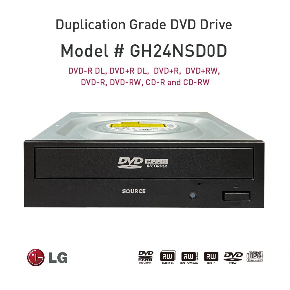 Digital LG HLDS Internal SATA 24x Super Multi with M-DISC Support CD DVD Burner Writer (GH24NSD0D) - Bulk