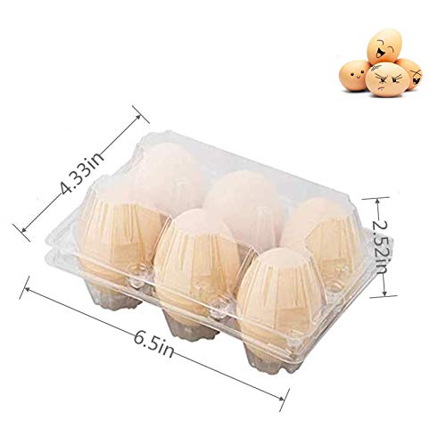 Luckgy 36pcs Pack Clear Plastic Egg Carton Eco-Friendly Egg Tray Holder, Holds 6 Eggs Securely, for Refrigerator Storage, Family, Chicken Farm, Market, Camping, Picnic, And Travel