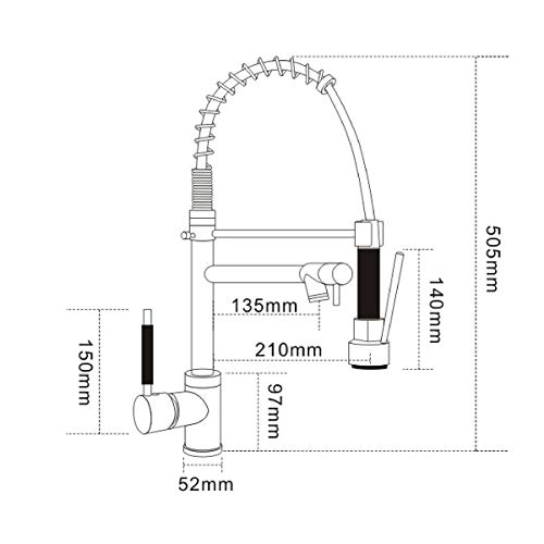 DEWINNER Pull Down Kitchen Faucet, Kitchen Sink Faucet with Sprayer, 2-spout, Single-Handle Control, Rotate 360 Degrees, High Arc Spring Design, Brushed Nickel